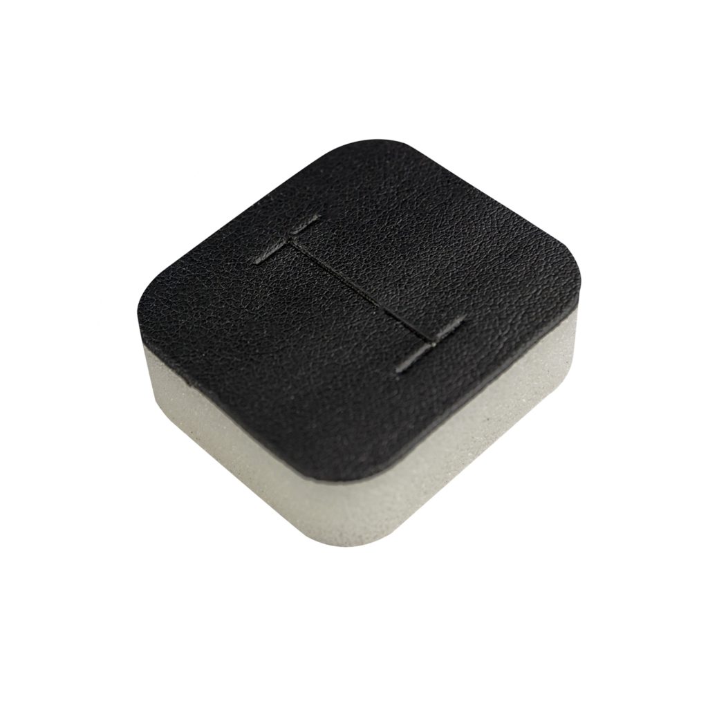 Black Leatherette Universal Tiny Double Ring Pad 39 x 35mm - Shonrei