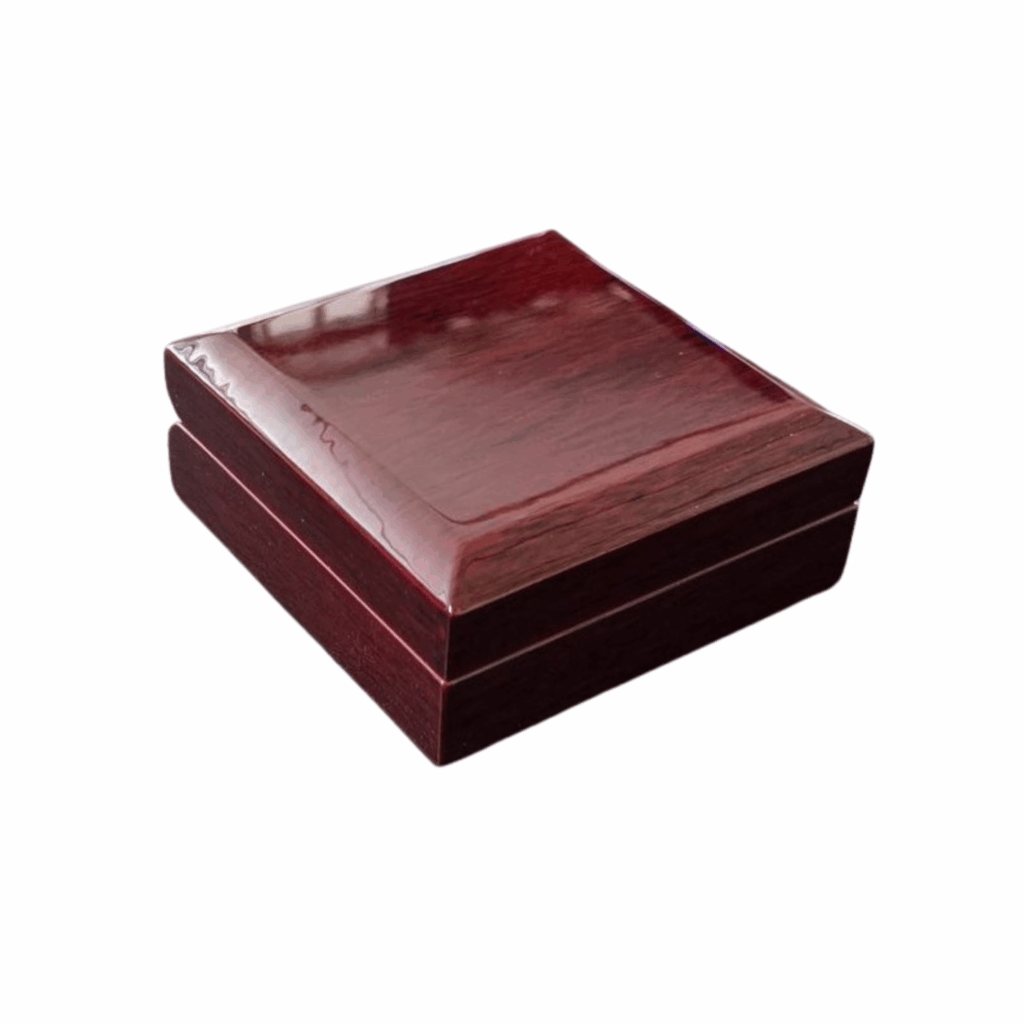 Gloss Wood Bangle Box in Redwood Finish with White Suede Interior - Shonrei